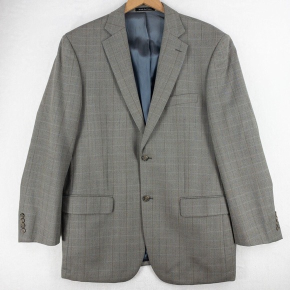 Pendleton | Suits & Blazers | Pendleton Classic Wool Blazer Mens 44r Measures 46 Windowpane Gray ...